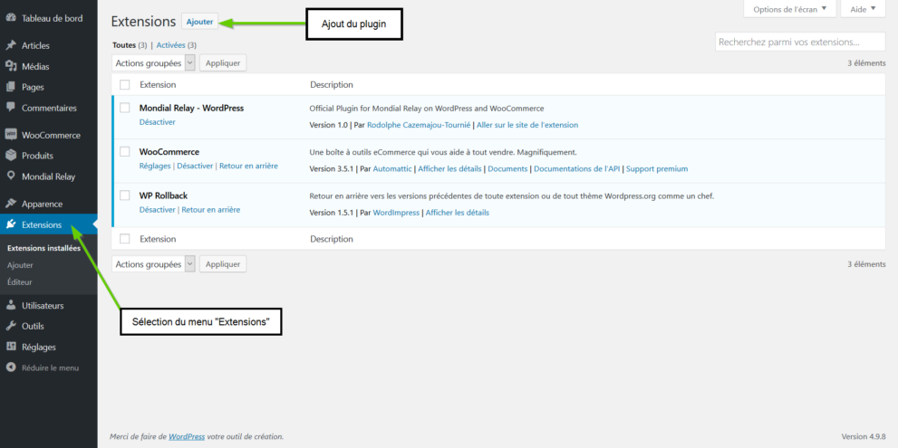 Installation – Extension officielle Mondial Relay pour WordPress